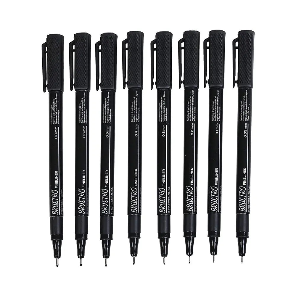 Brustro Fineliner Professional Pen Black Assorted Set - Canvazo – Artstation