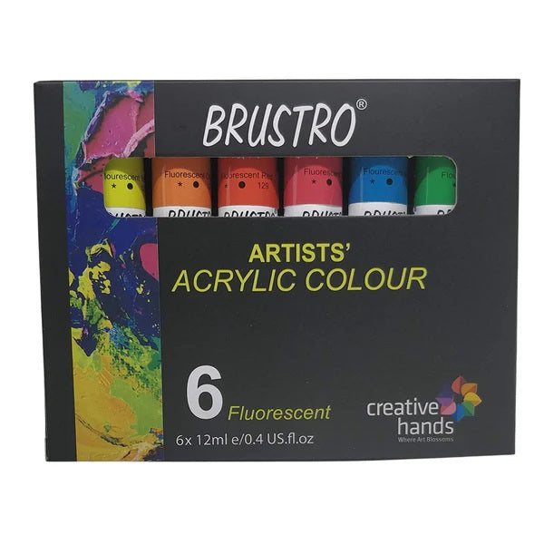 Brustro Artists Acrylic Fluorescent Shades 6 x 120ml - Canvazo – Artstation