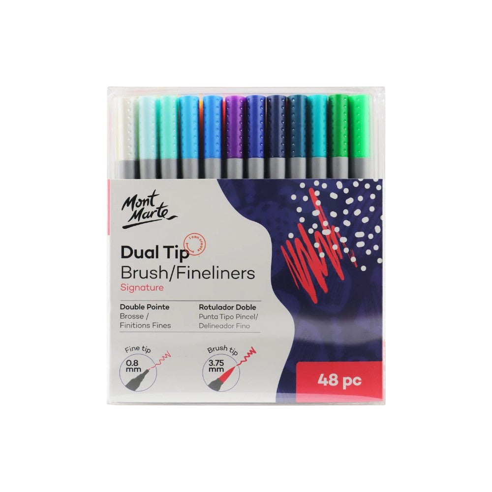 Mont Marte Signature Dual Tip Brush-Fineliners - Set of 48 – Artstation