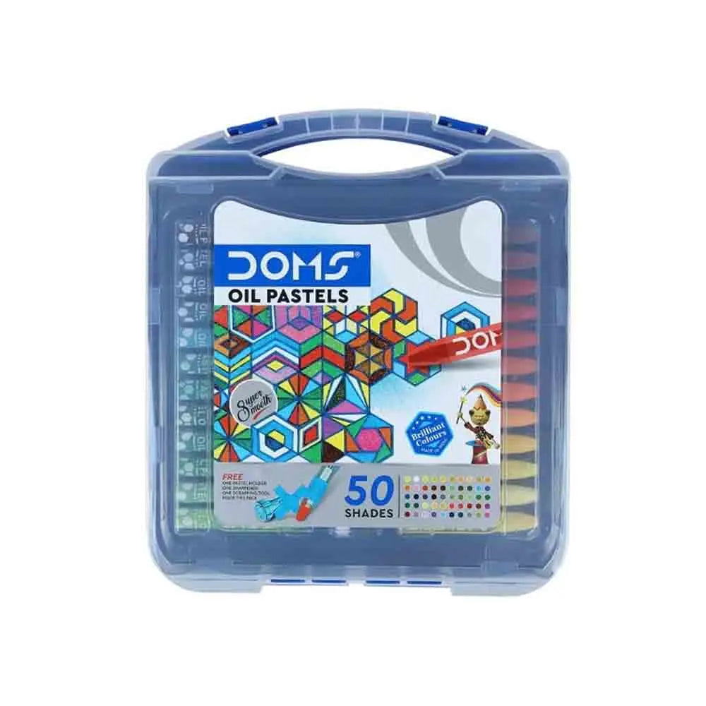 DOMS Non-Toxic Hexagonal Jumbo Oil Pastel Set in Plastic Carry Case (50 ...