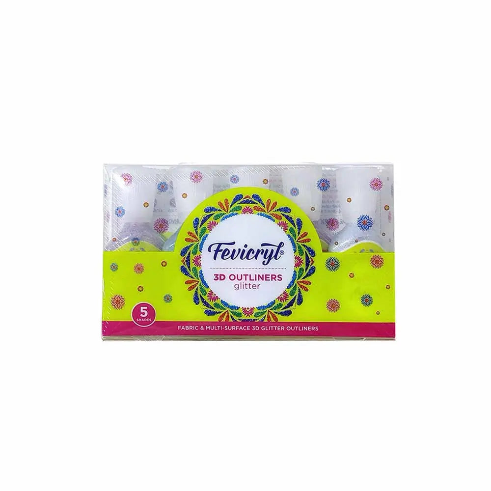 Pidilite Fevicryl 3D Outliners Glitter Fabric & Multi-Surface - Set of ...