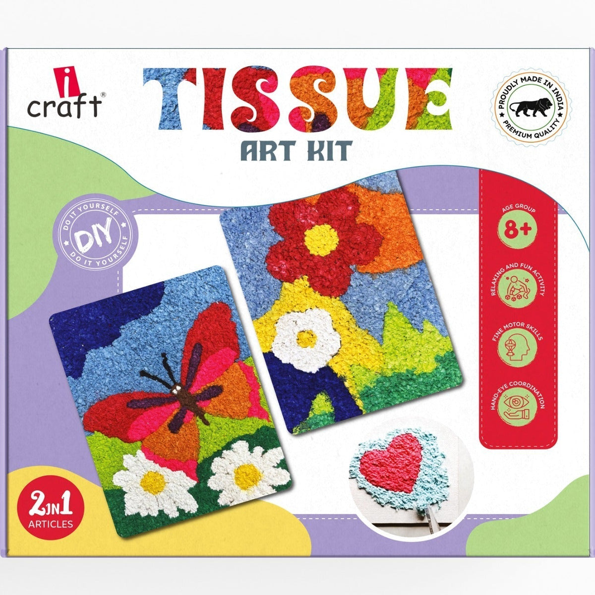 iCraft DIY Tissue Art Kit for Kids - Paint, Glue & Create – Artstation