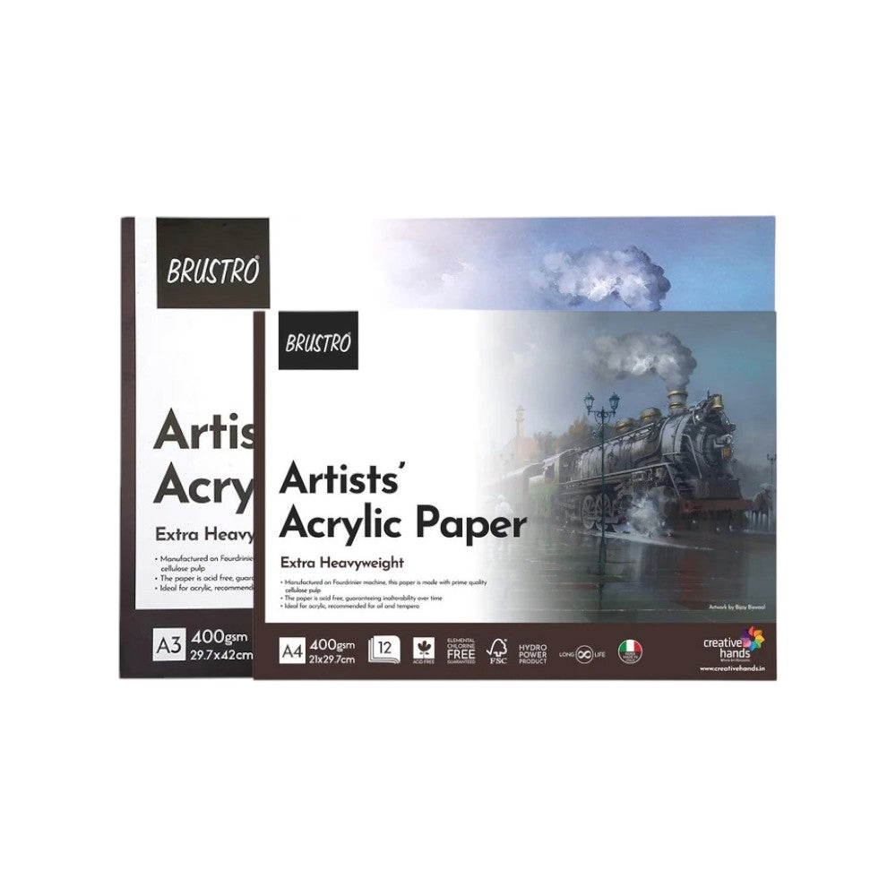 Brustro Artists Acrylic Paper Pad - 400 GSM Cold Pressed – Artstation