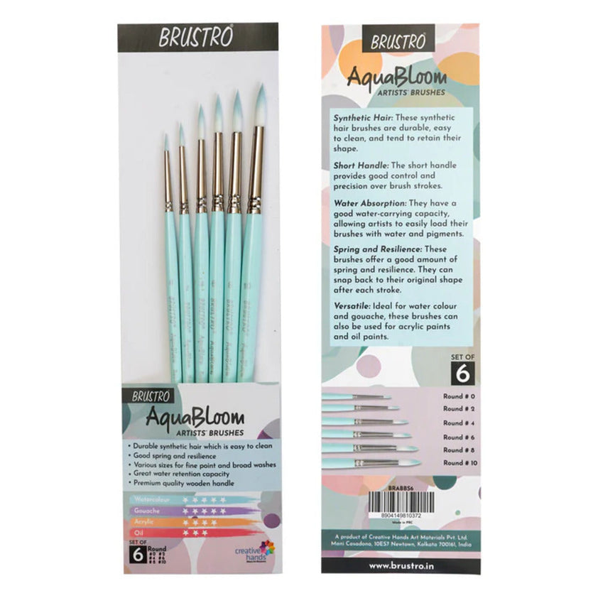 Brustro Aquabloom Artists Paint Brush Set Of 6 – Artstation