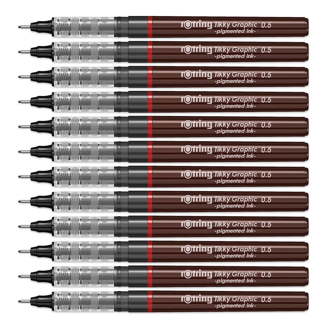 rOtring Tikky Fineliner Set 0.5mm, Black Ink, – Artstation